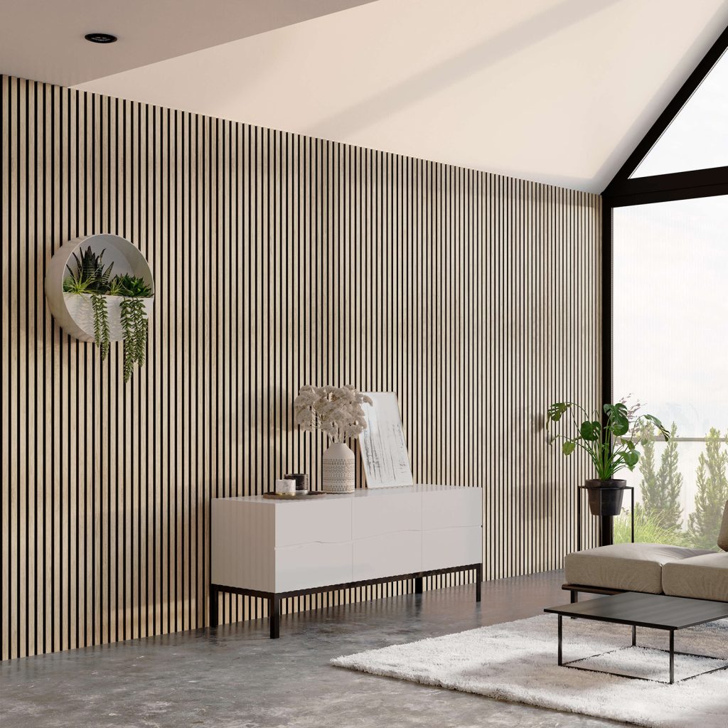 Wooden slat wall, wall panels & acoustic panels » WoodUpp
